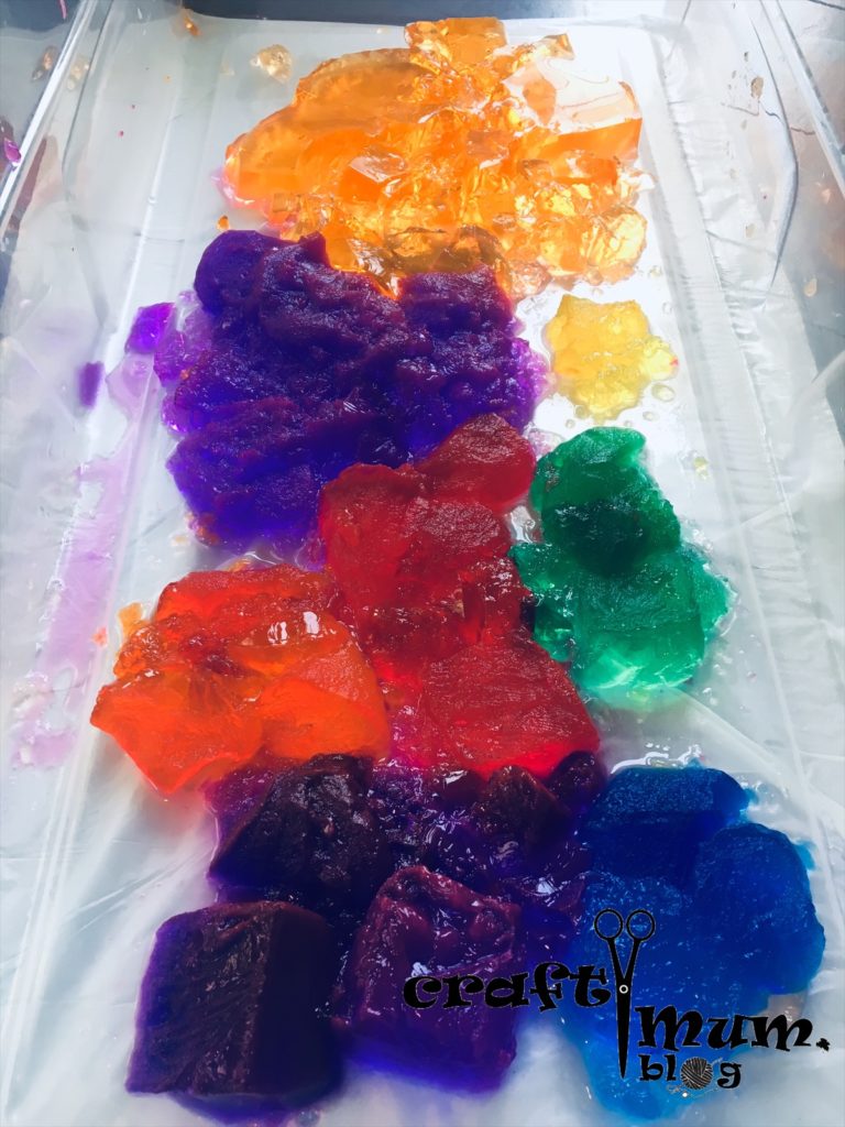 Coloured jelly play - Crafty Mum