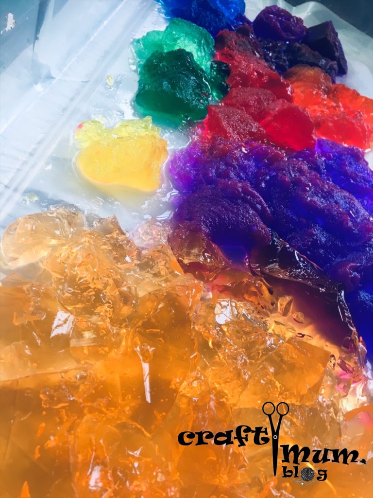 Coloured jelly play - Crafty Mum