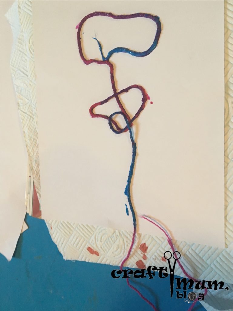 Pulled string painting - Crafty Mum