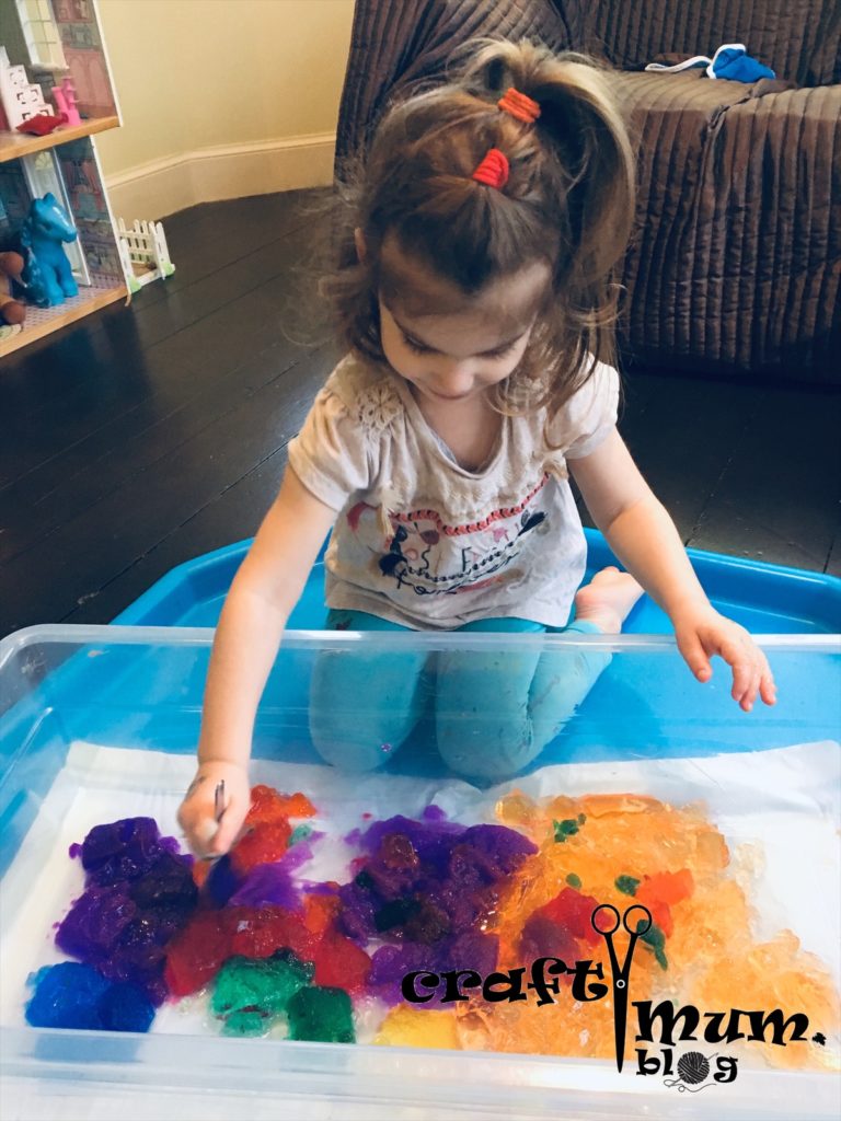 Coloured jelly play - Crafty Mum