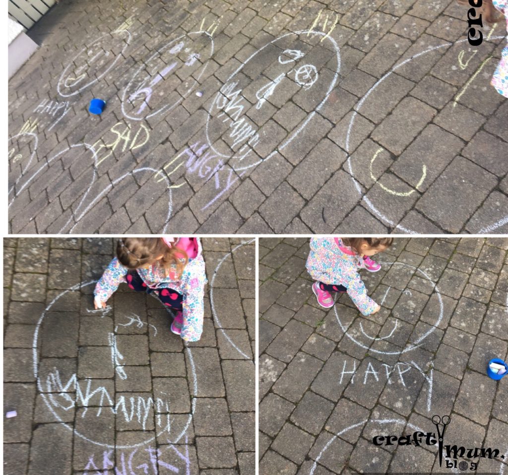 Discovering emotions - chalk drawings - Crafty Mum