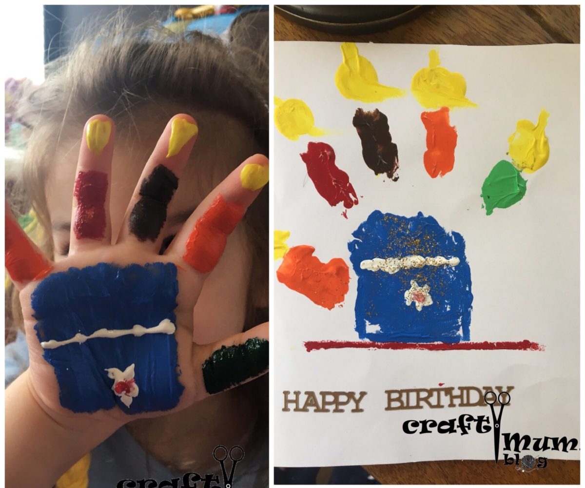 Hand print birthday card - Crafty Mum