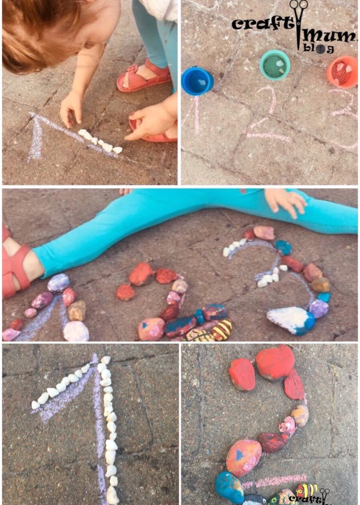 Learning numbers with stones - Crafty Mum