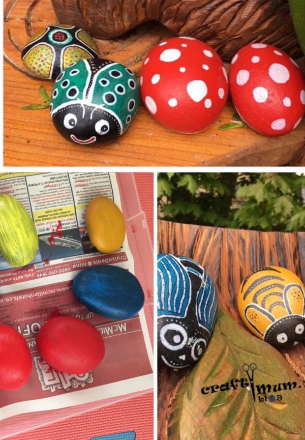 Painted pebbles - Crafty Mum