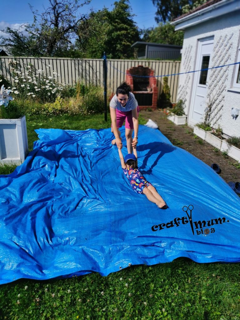 Water slide/puddles activity - Crafty Mum