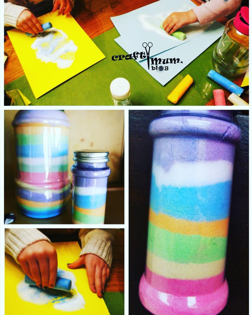 Coloured salt jars - Crafty Mum